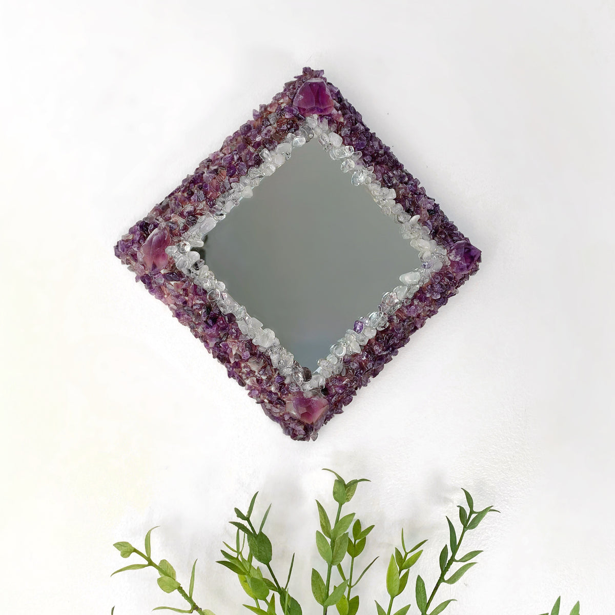 Rhombus Amethyst Mirror – Earthy Earth