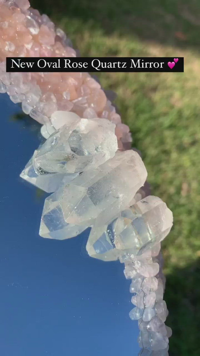 Oval Rose Quartz Mirror – Earthy Earth